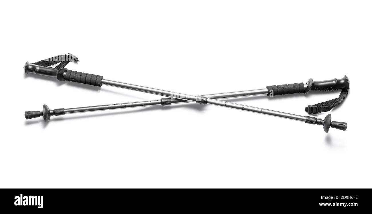 Walking poles on white background Stock Photo - Alamy