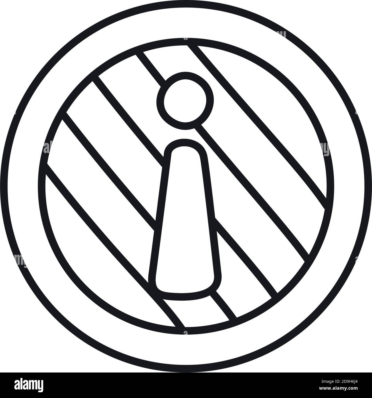 error symbol, exclamation mark icon over white background, line style ...