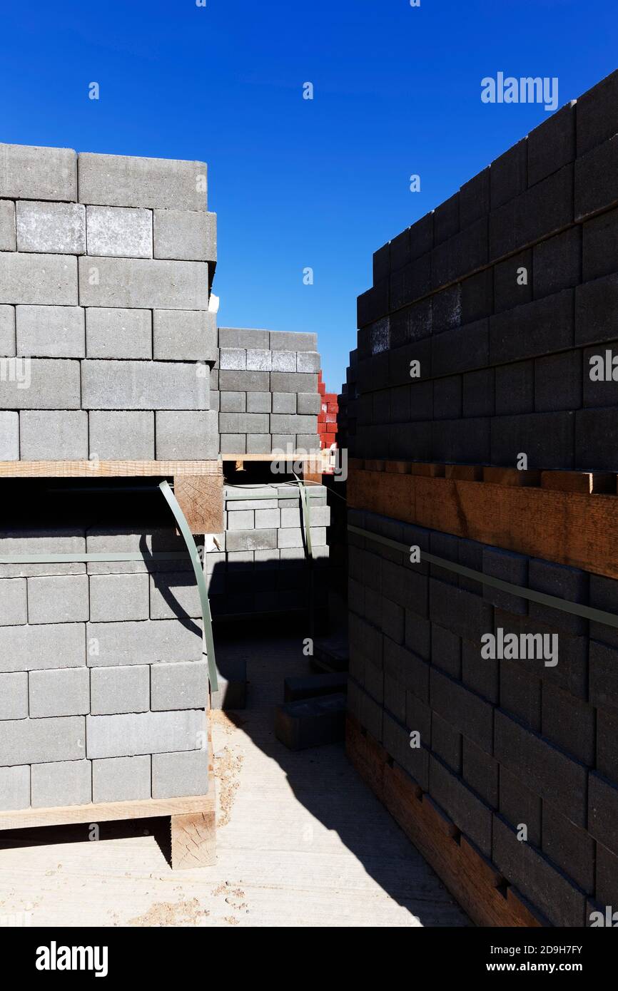 concrete road tiles Packed Stock Photo - Alamy