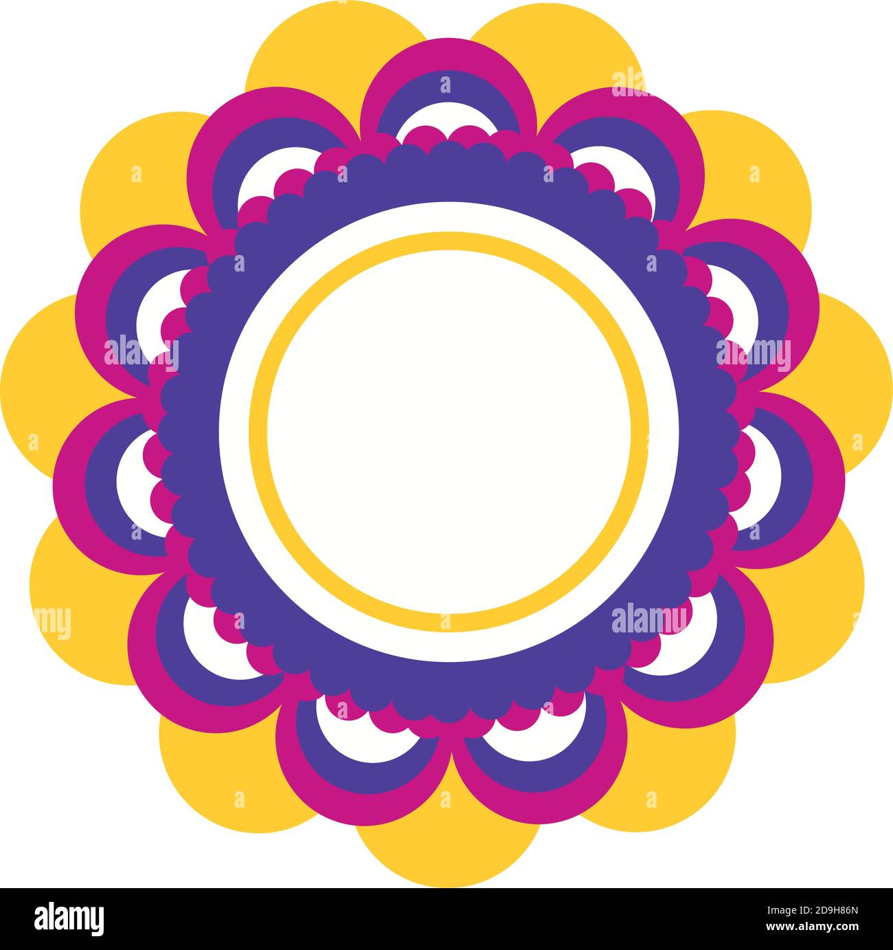 decorative indian circular frame icon over white background, colorful ...
