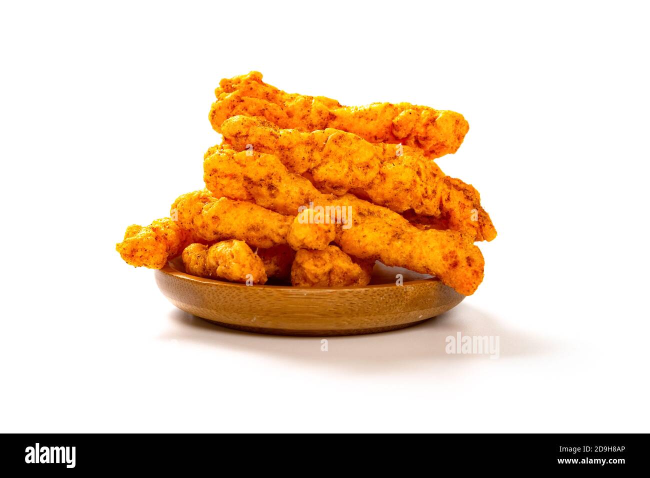side view french fries on a dish on a white background Stock Photo - Alamy