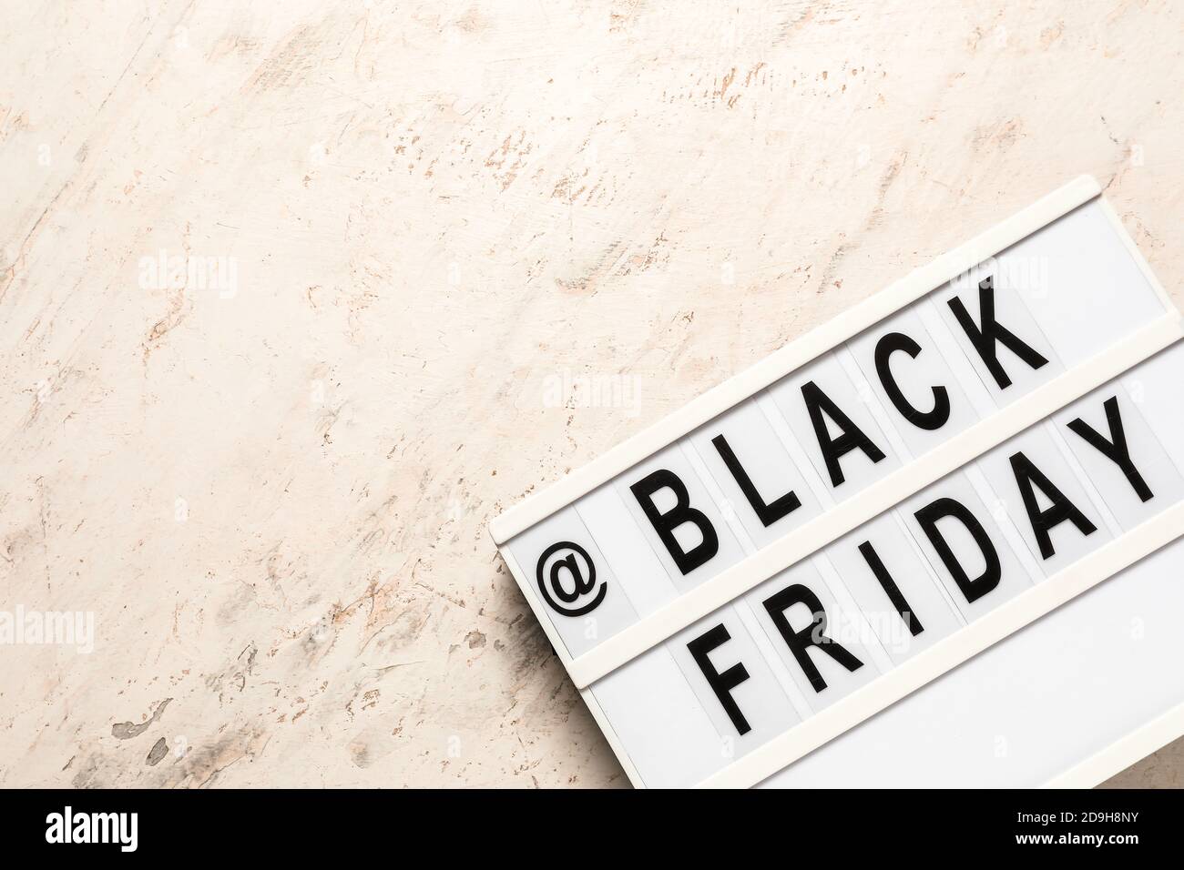 Board with text BLACK FRIDAY on white background Stock Photo - Alamy
