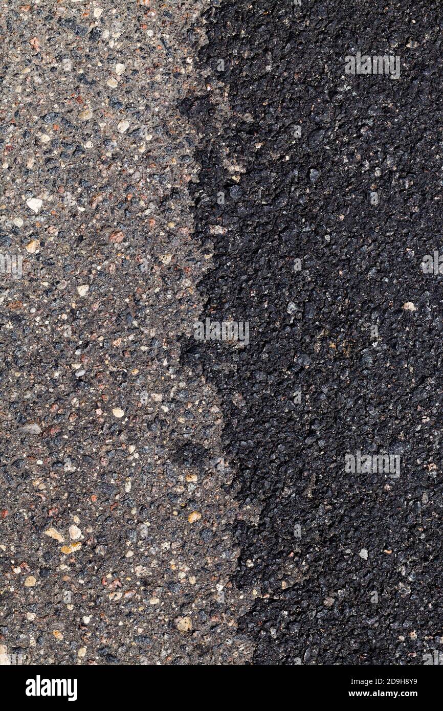 repaired part of the paved road Stock Photo - Alamy