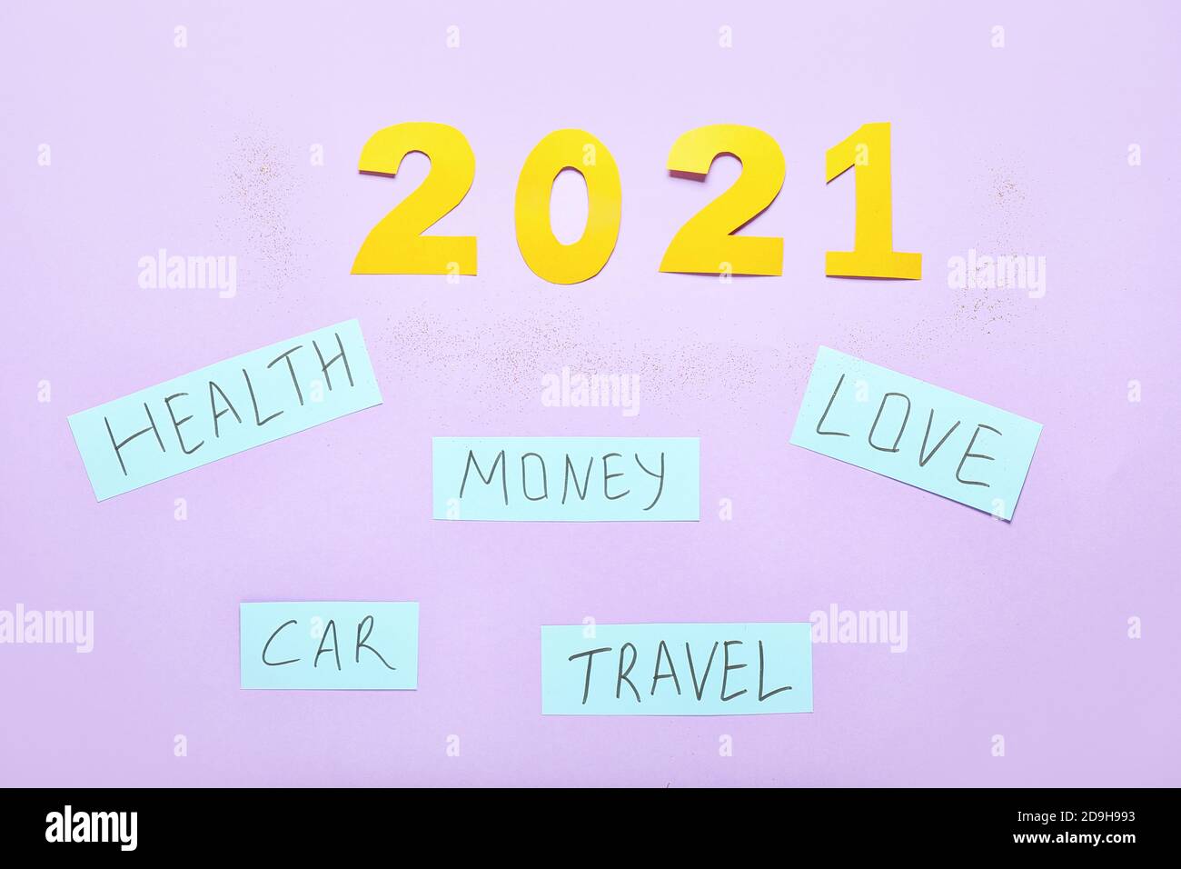 Plans for year 2021 on color background Stock Photo - Alamy