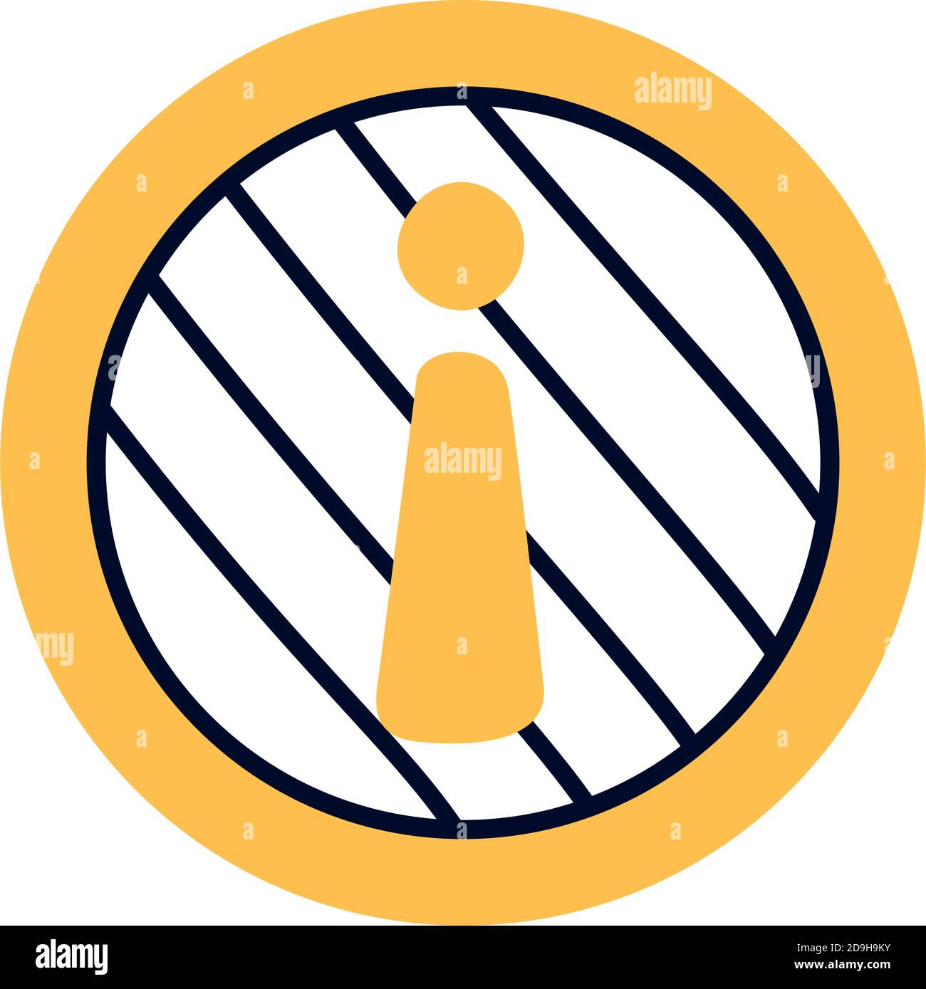 error symbol, exclamation mark icon over white background, half line ...