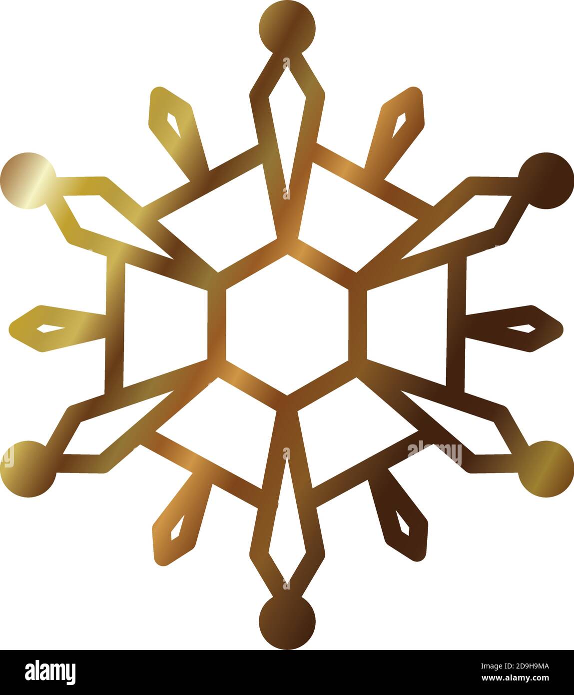 gem snowflake icon over white background, gradient style, vector ...