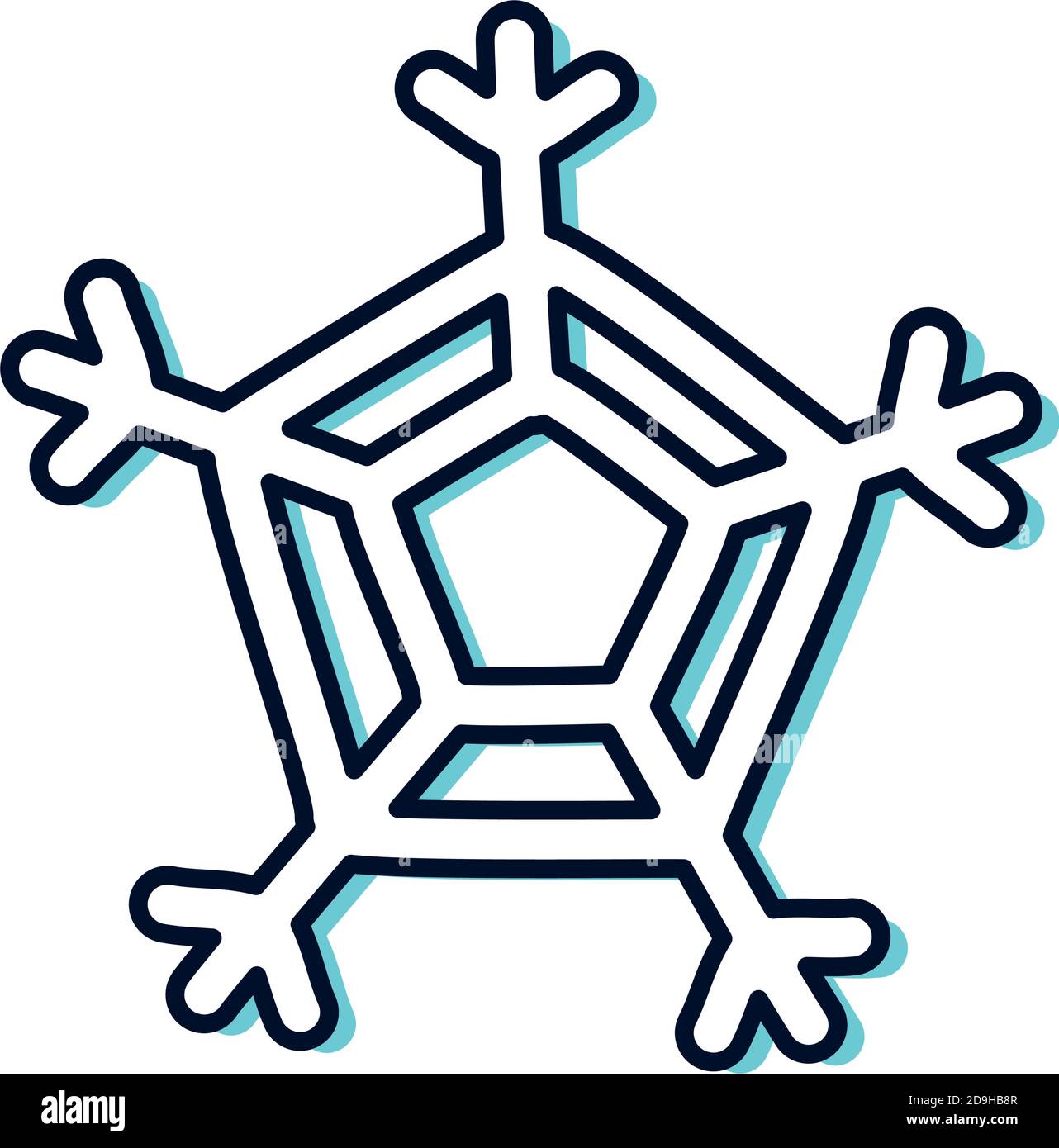 snowflake icon over white background, half line half color style ...