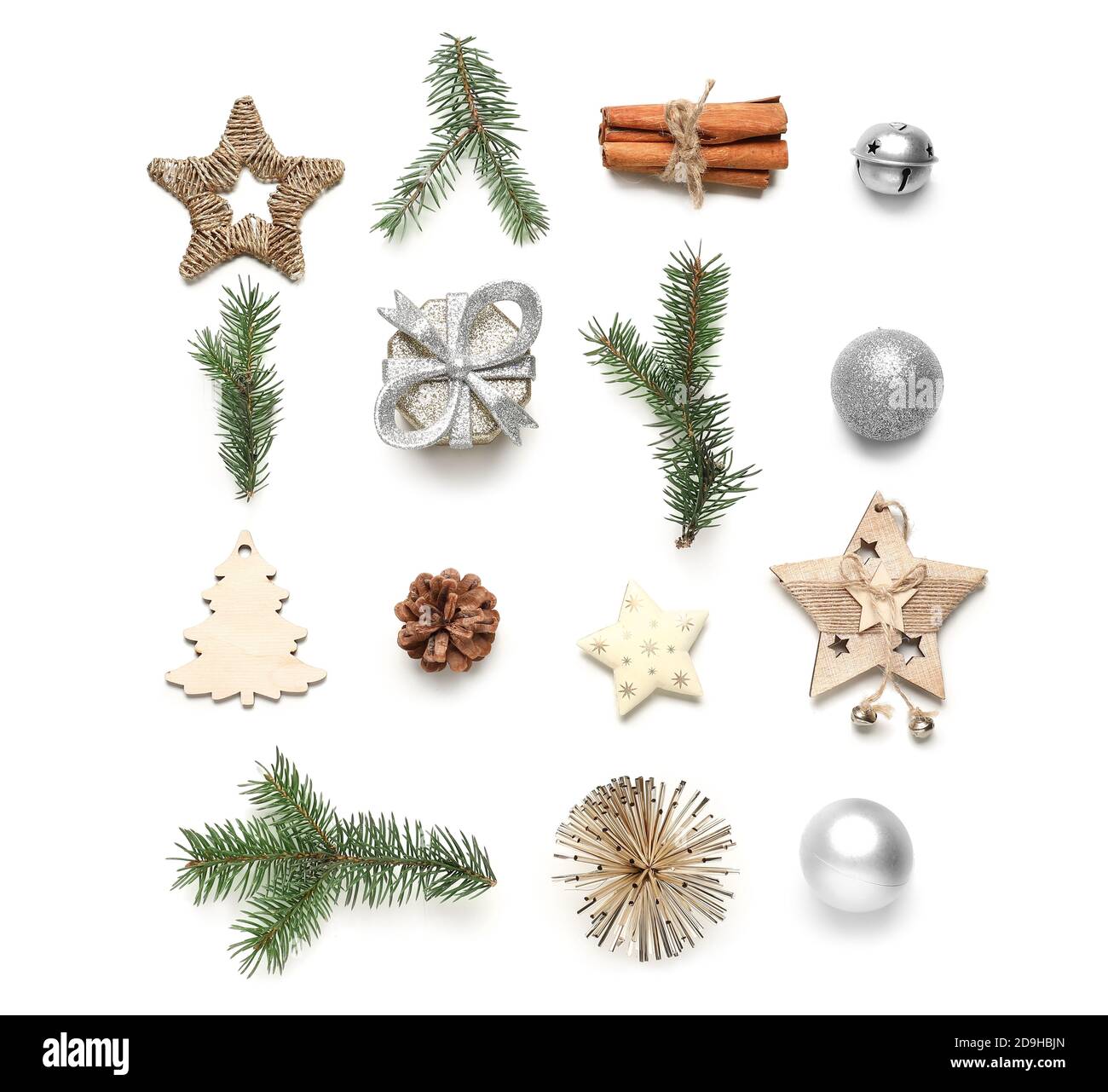 Beautiful Christmas composition on white background Stock Photo - Alamy
