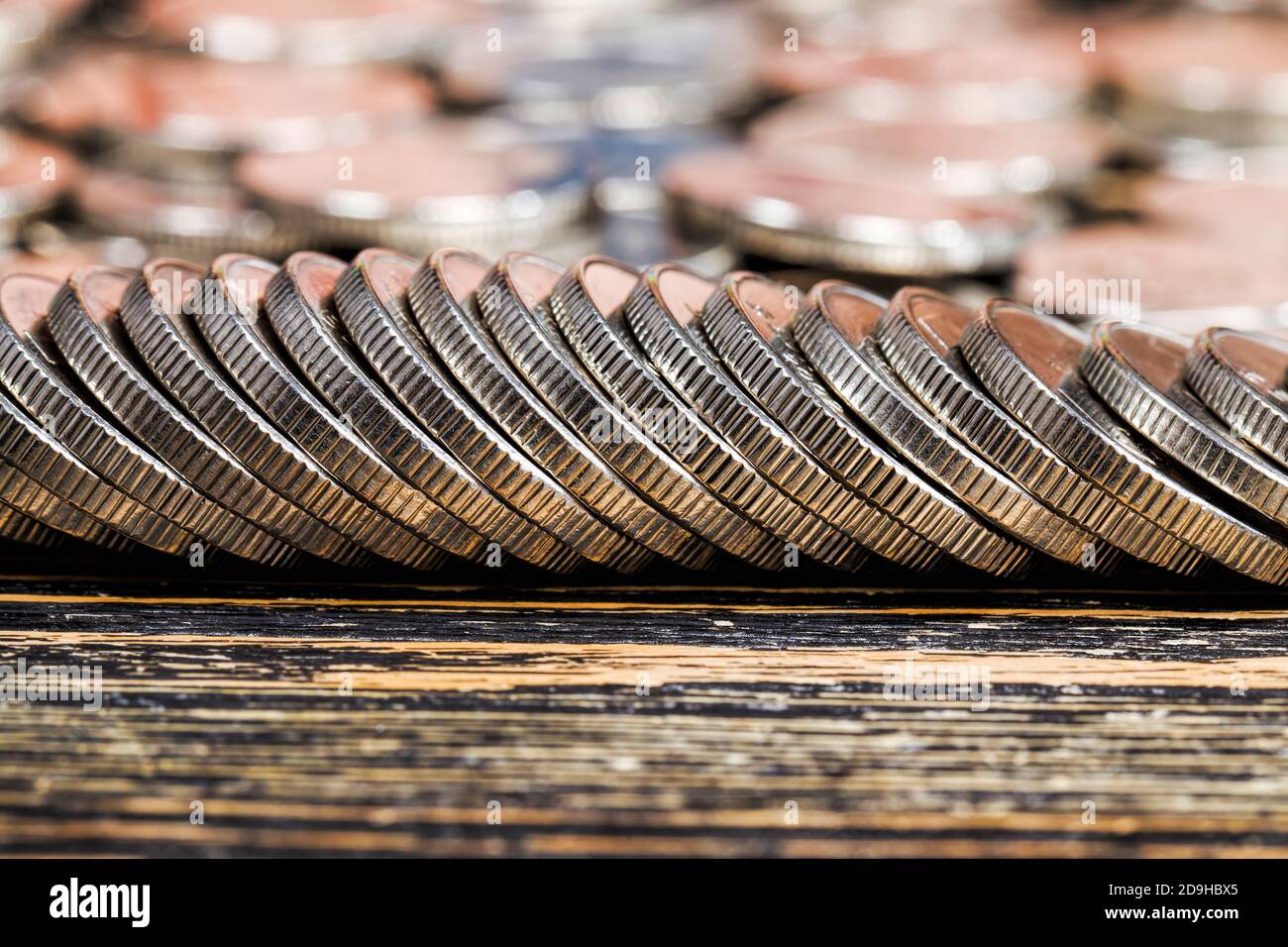 a large number of silver-colored metal coins Stock Photo - Alamy