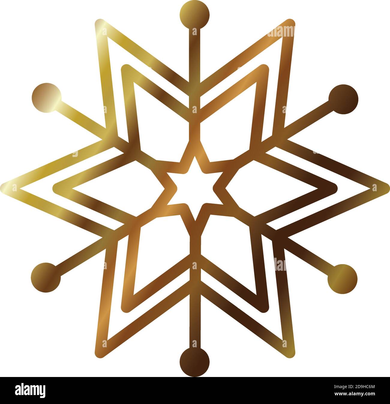 star snowflake icon over white background, gradient style, vector ...