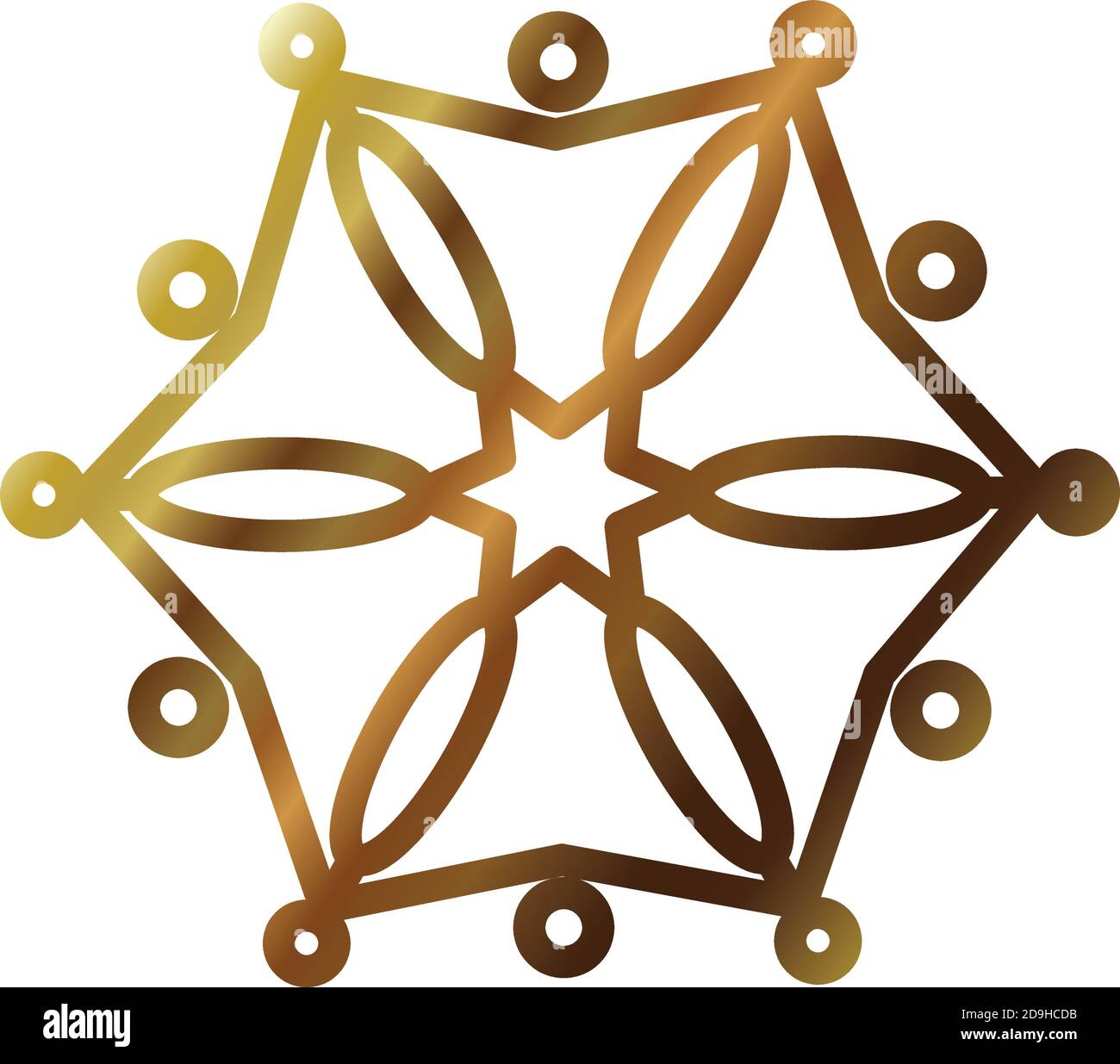 decorative snowflake with star icon over white background, gradient ...