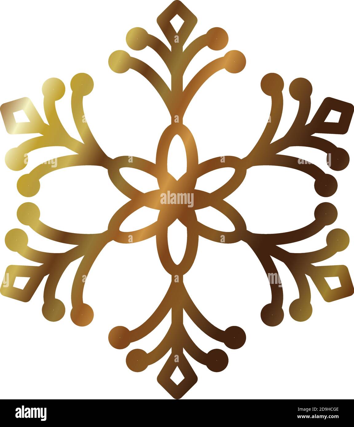 floral snowflake icon over white background, gradient style, vector ...