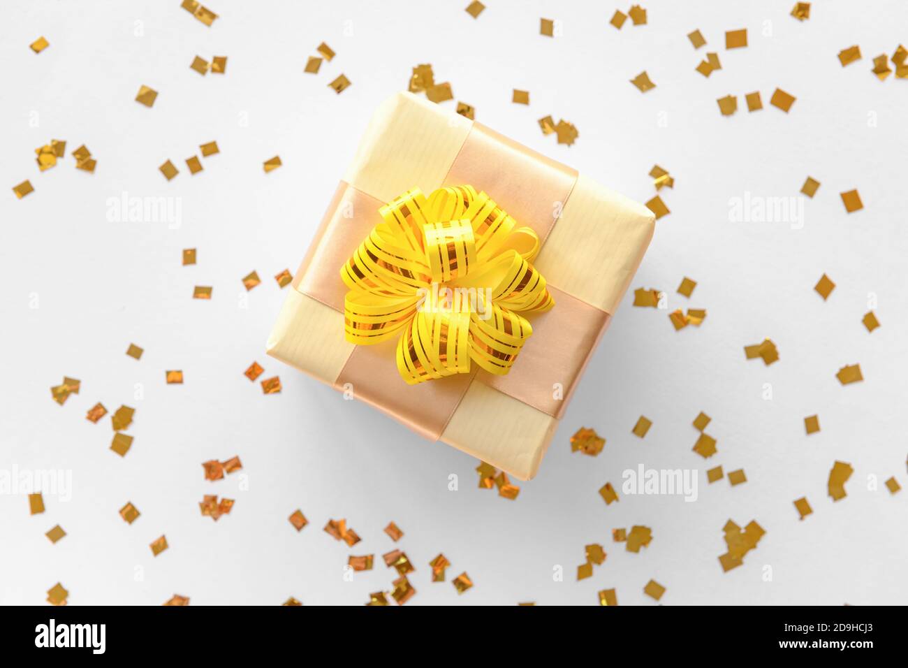 Beautiful Christmas gift box on white background Stock Photo - Alamy