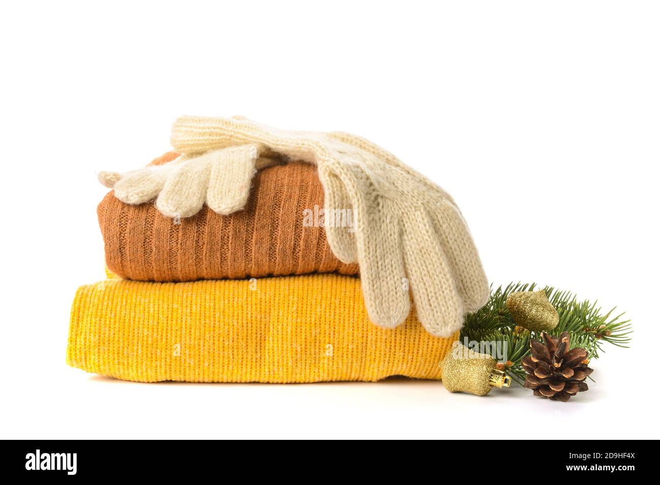 Stylish Christmas clothes on white background Stock Photo - Alamy