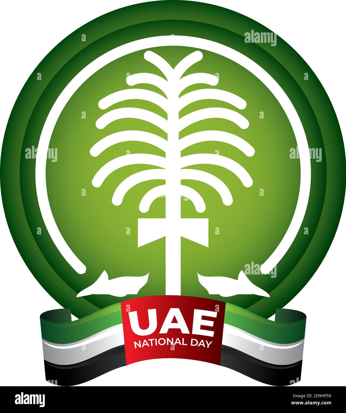 UAE National day, celebration banner with ribbon flag vector ...
