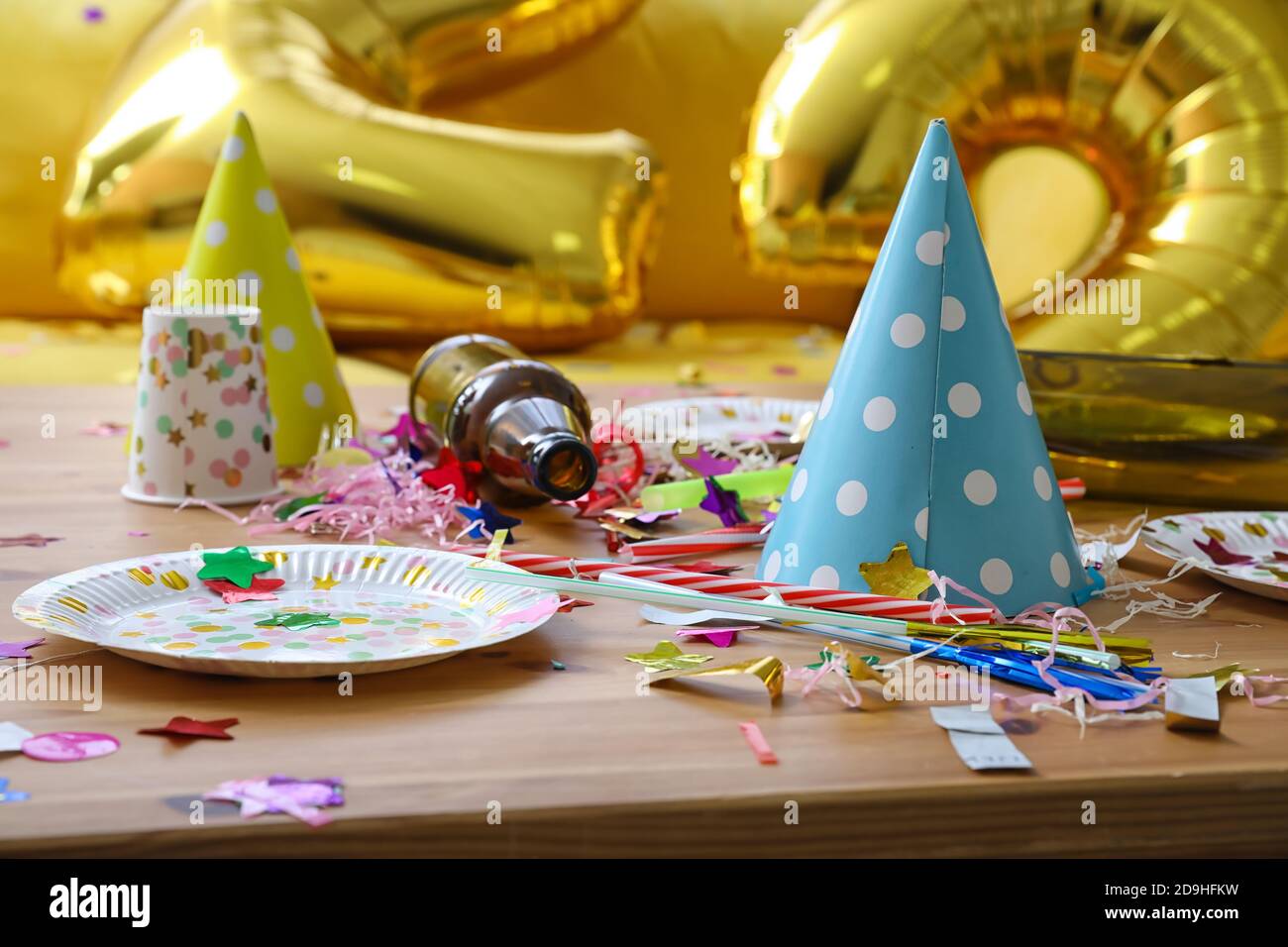Messy room after party celebration Stock Photo - Alamy