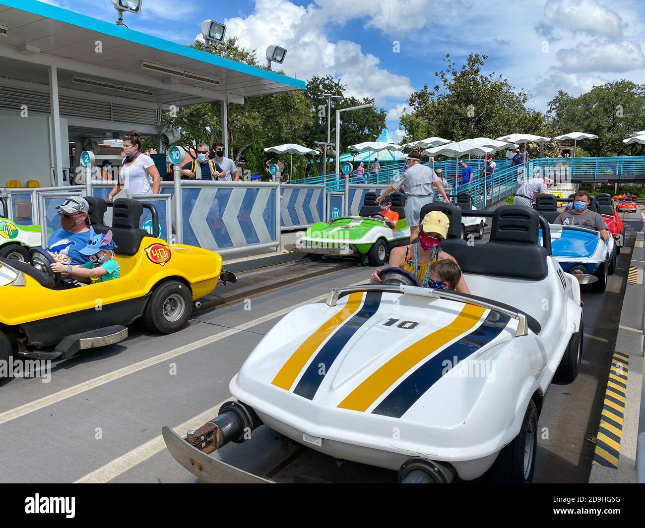 Orlando,FL/USA-12/28/19: Cars at the Tomorrowland Speedway at Magic ...