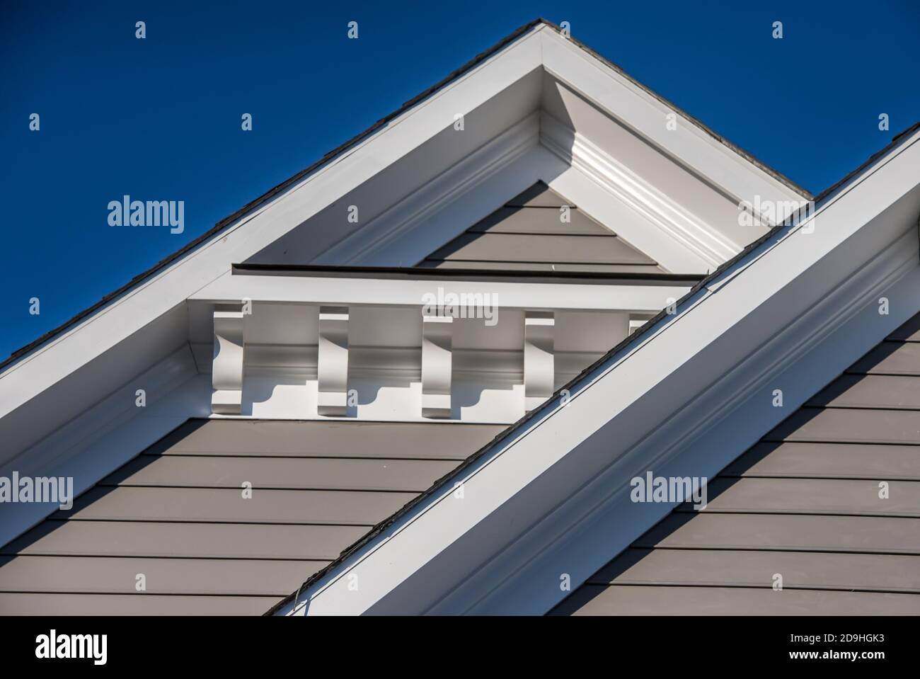 Plastic or wood roof decoration gable, corbel on a new construction ...