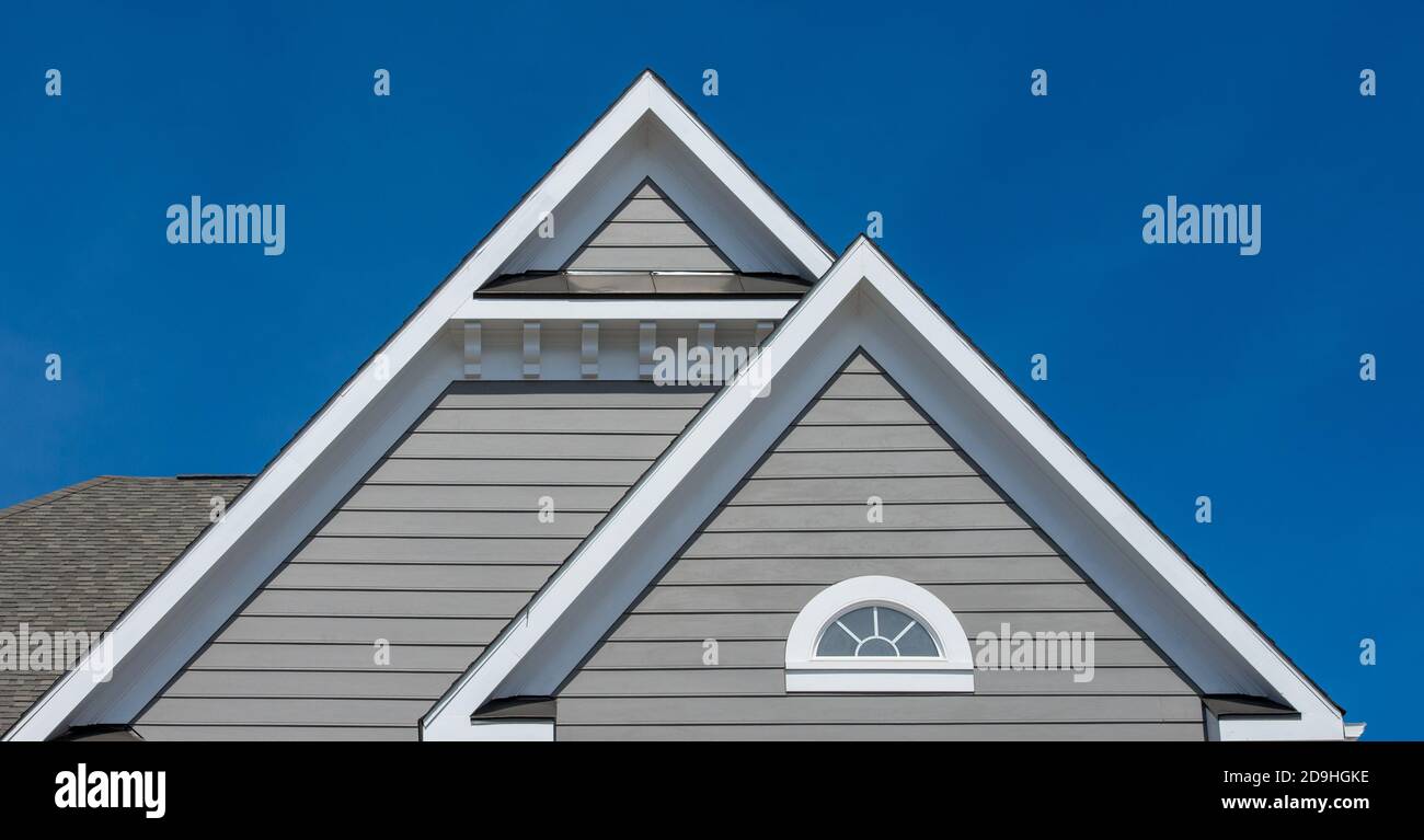 Single and double gable roofs with brick or vinyl siding square and ...