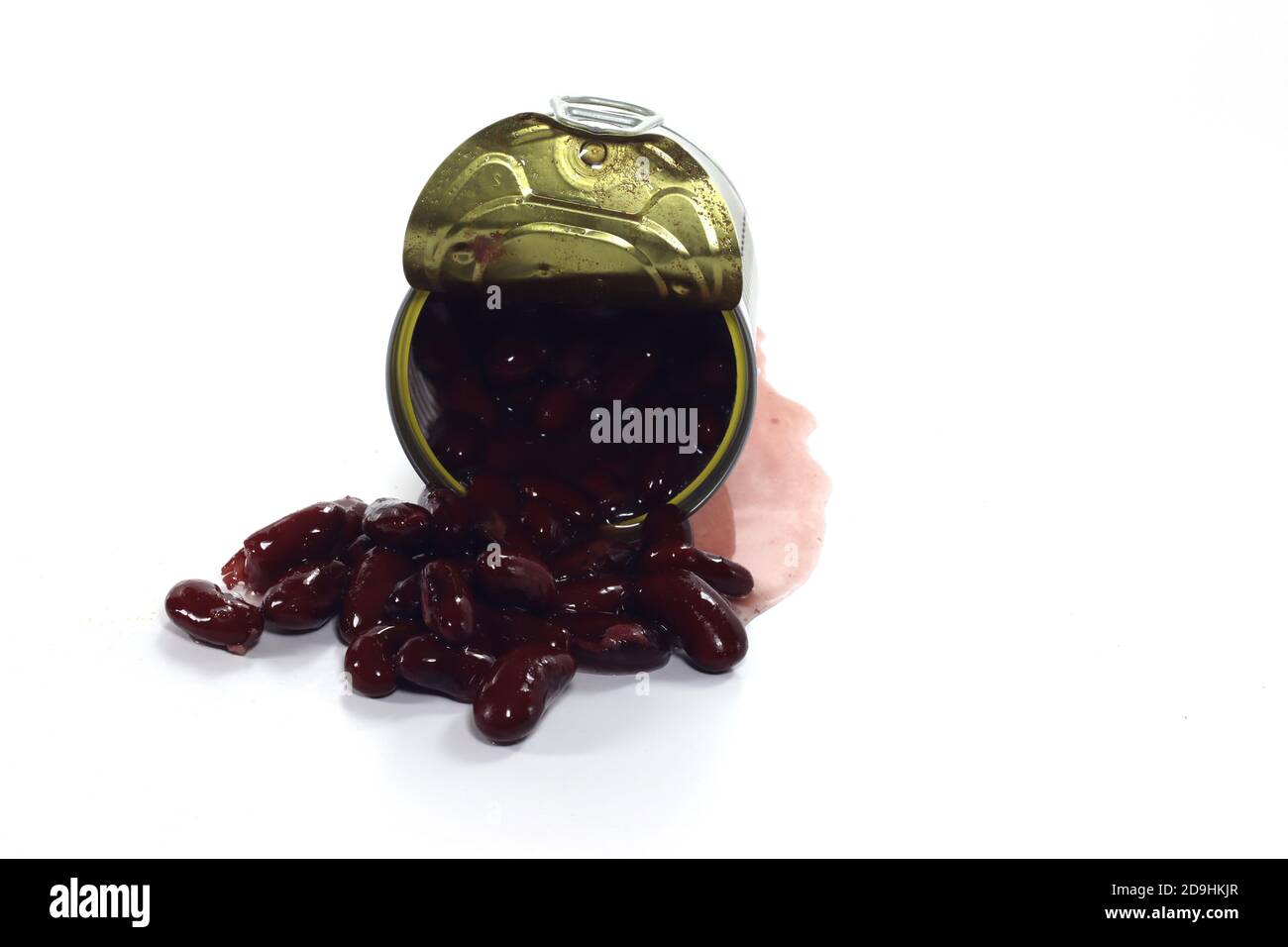 Package of pre-cooked boiled red beans in a can isolated on a white ...