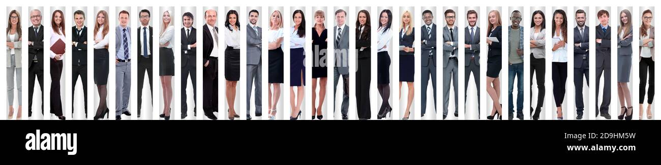 panoramic collage of groups of successful employees Stock Photo - Alamy