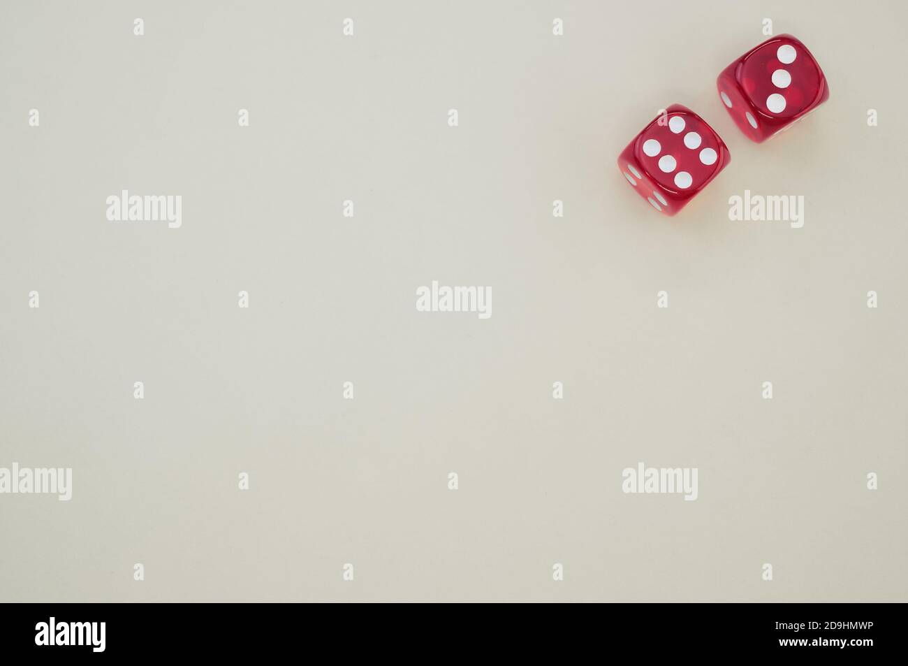 Top view shot of playing dice on an isolated white background Stock ...