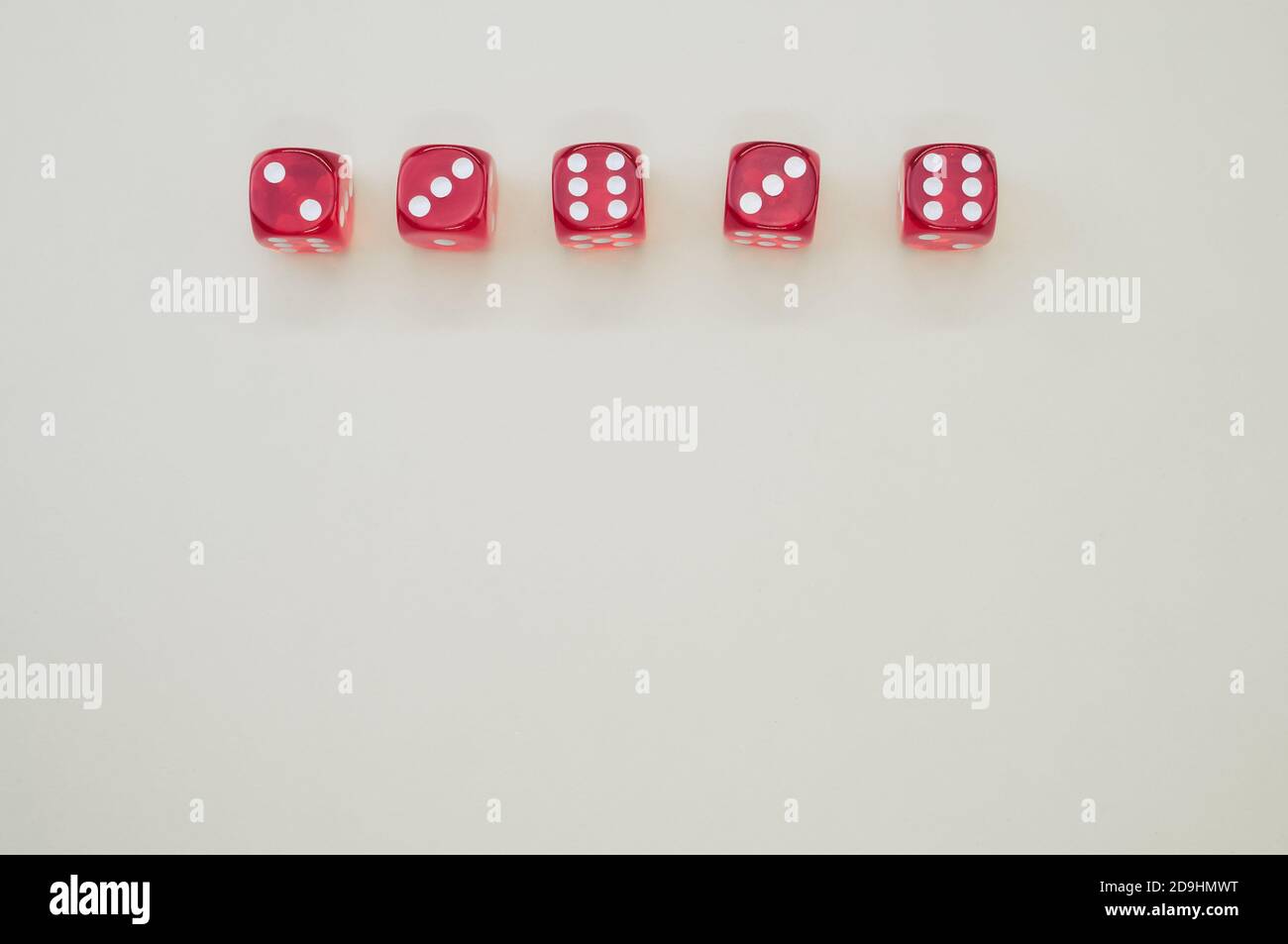Top view shot of playing dice on an isolated white background Stock ...
