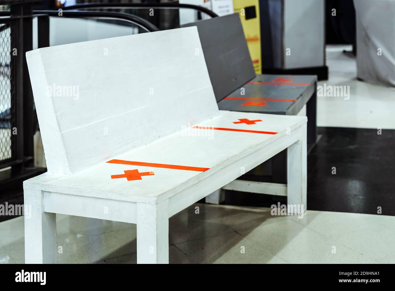 Alternative seating mark for social distance rules in the mall distance ...