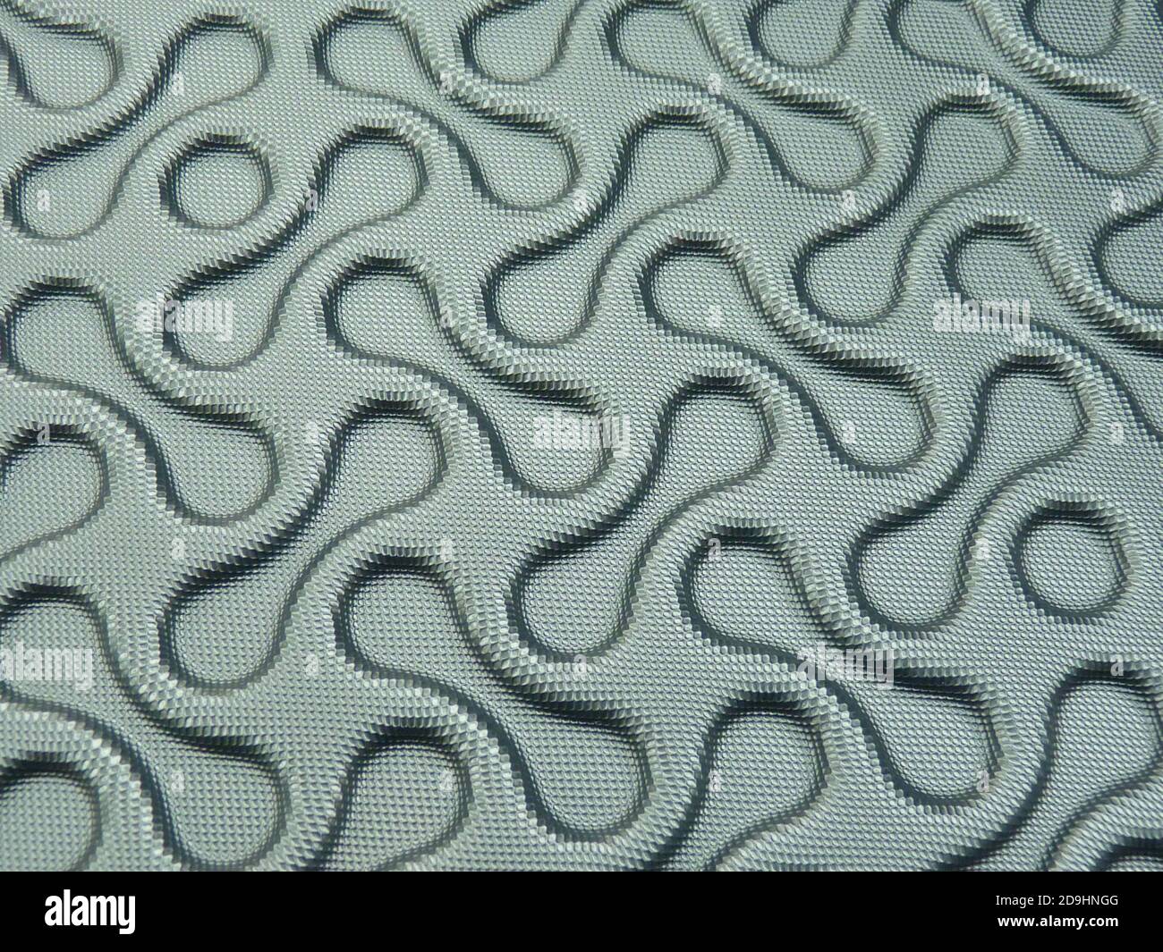 3D rendering of a silver metal surface with decorative patterns and ...