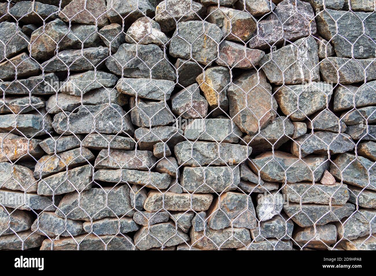 Stone wall in wire mesh hi-res stock photography and images - Alamy