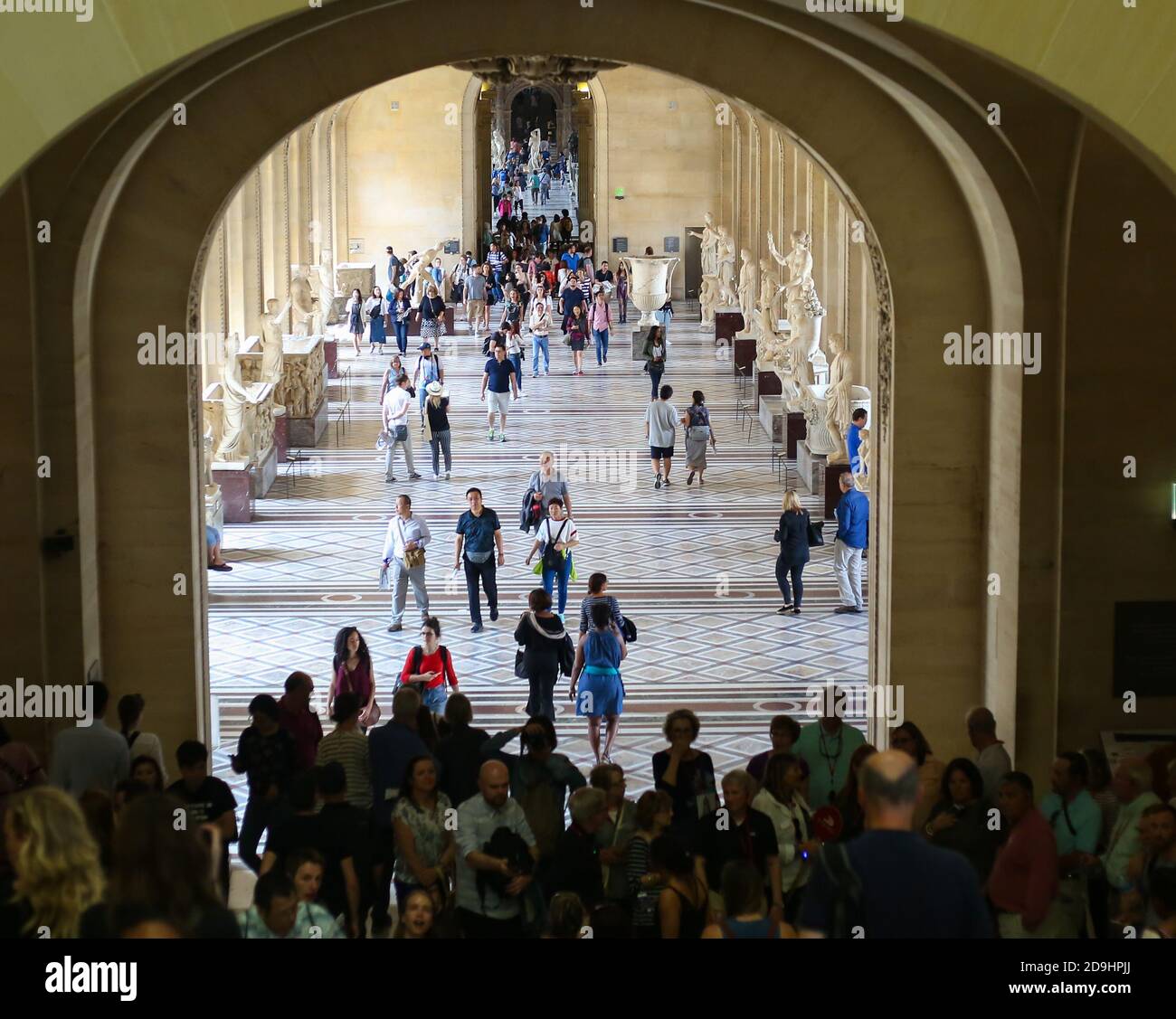 PARIS, FRANCE - May 21, 2018: People visiting Louvre Museum in Paris ...