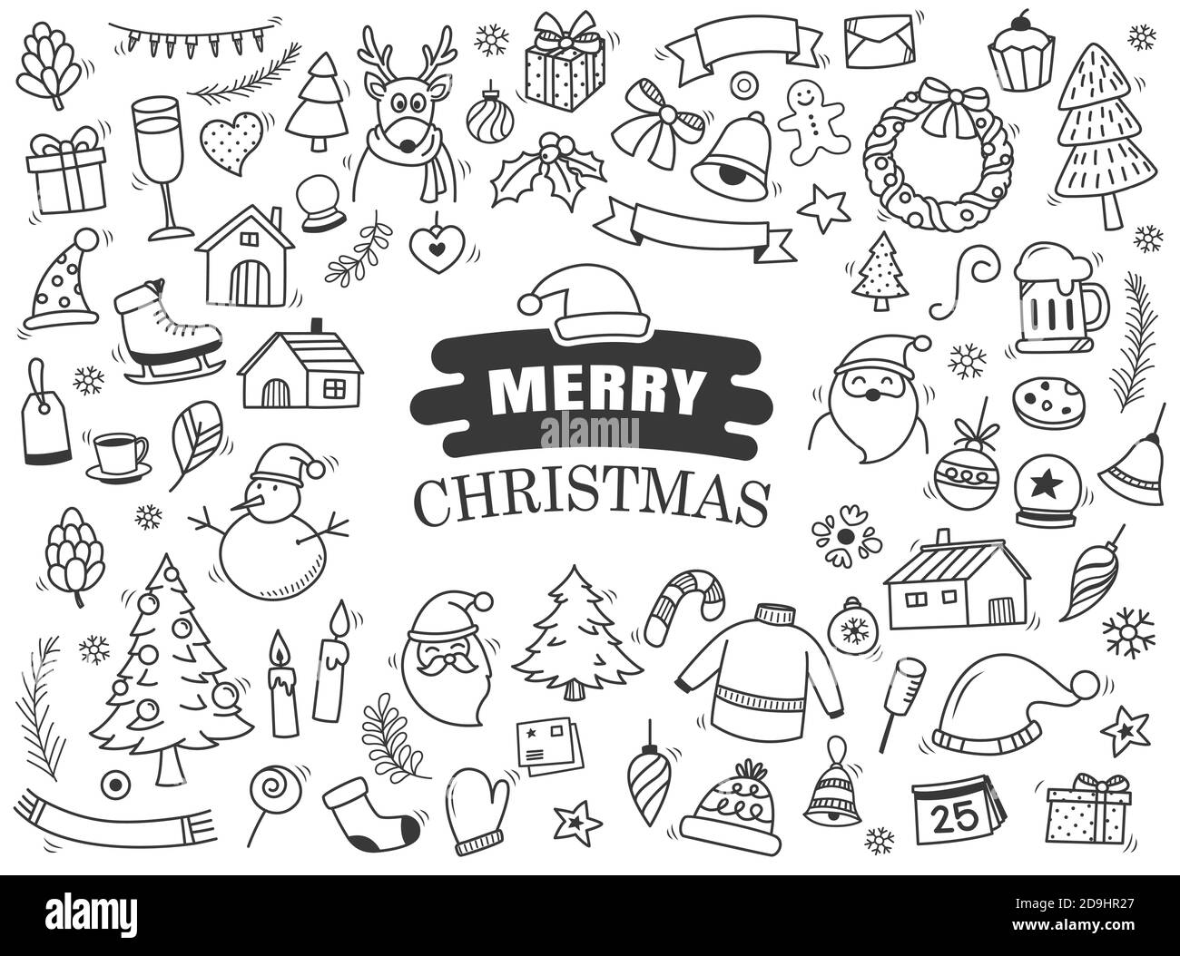 Doodle star symbol in Black and White Stock Photos & Images - Alamy