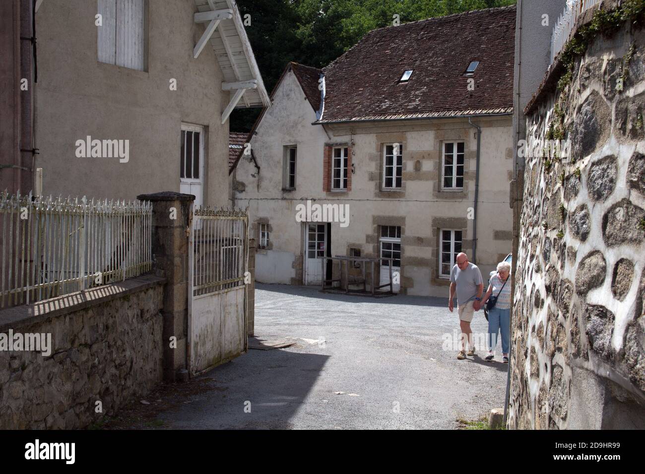 Entrance to the Filature Terrade wool mill, Felletin, Creuse, France ...