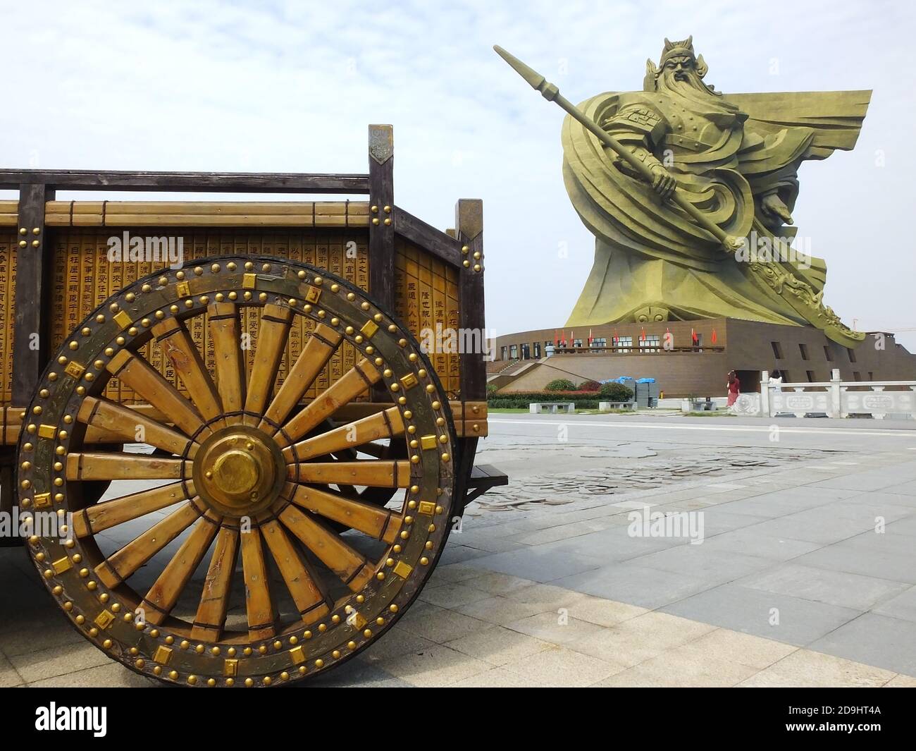The bronze statue of Chinese ancient military general Guan Yu, with the ...