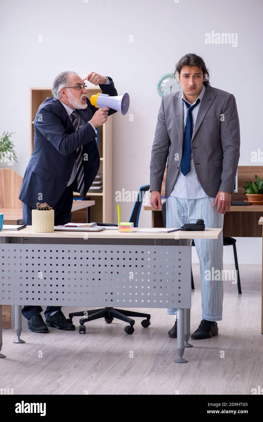 Young employee being late for work Stock Photo - Alamy