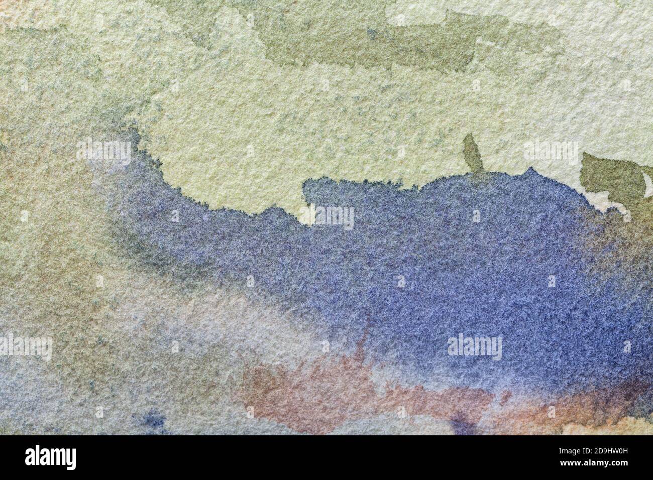 Abstract art background green and blue colors. Watercolor painting on ...
