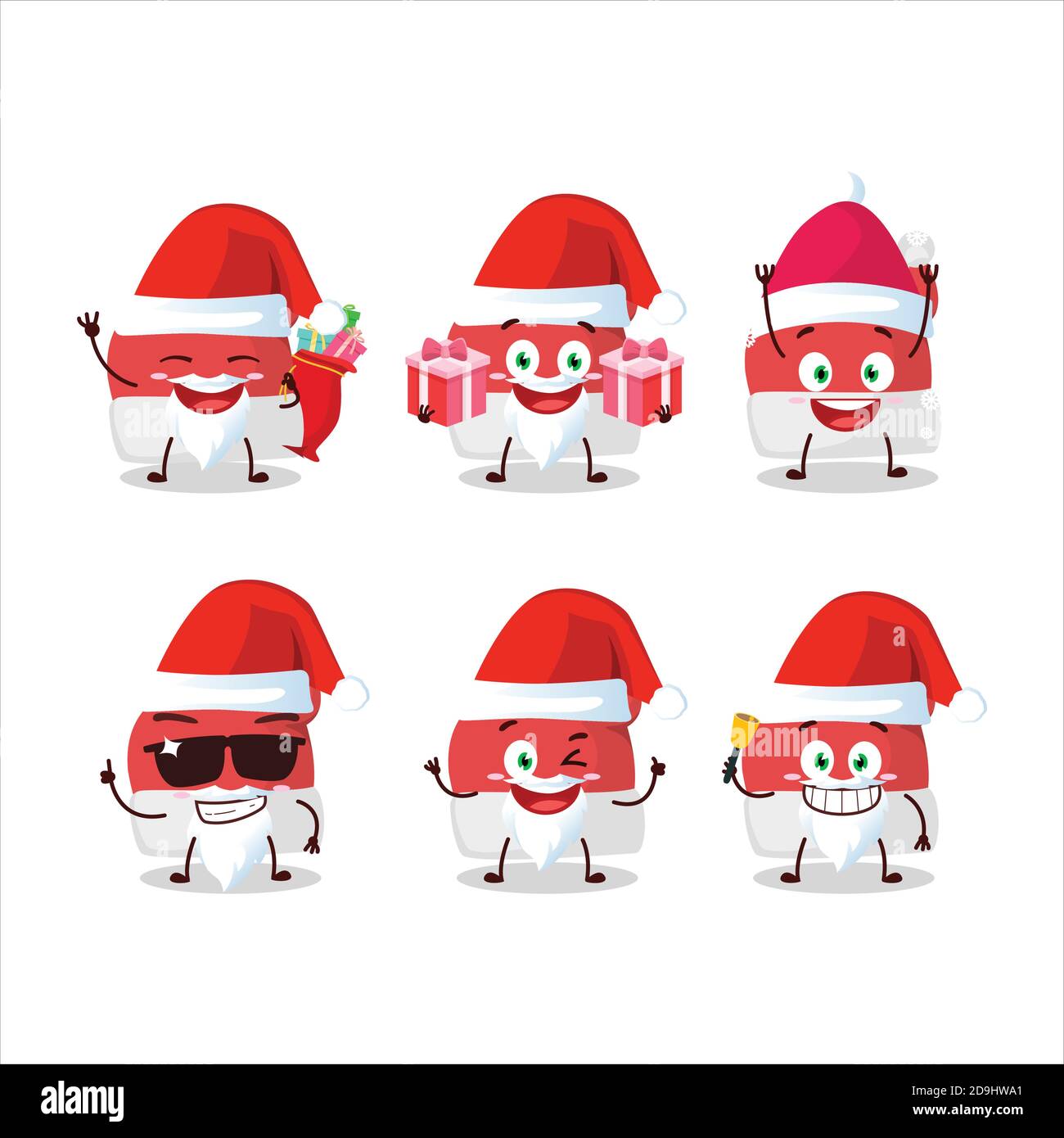 Santa Claus emoticons with red santa hat cartoon character Stock Vector ...