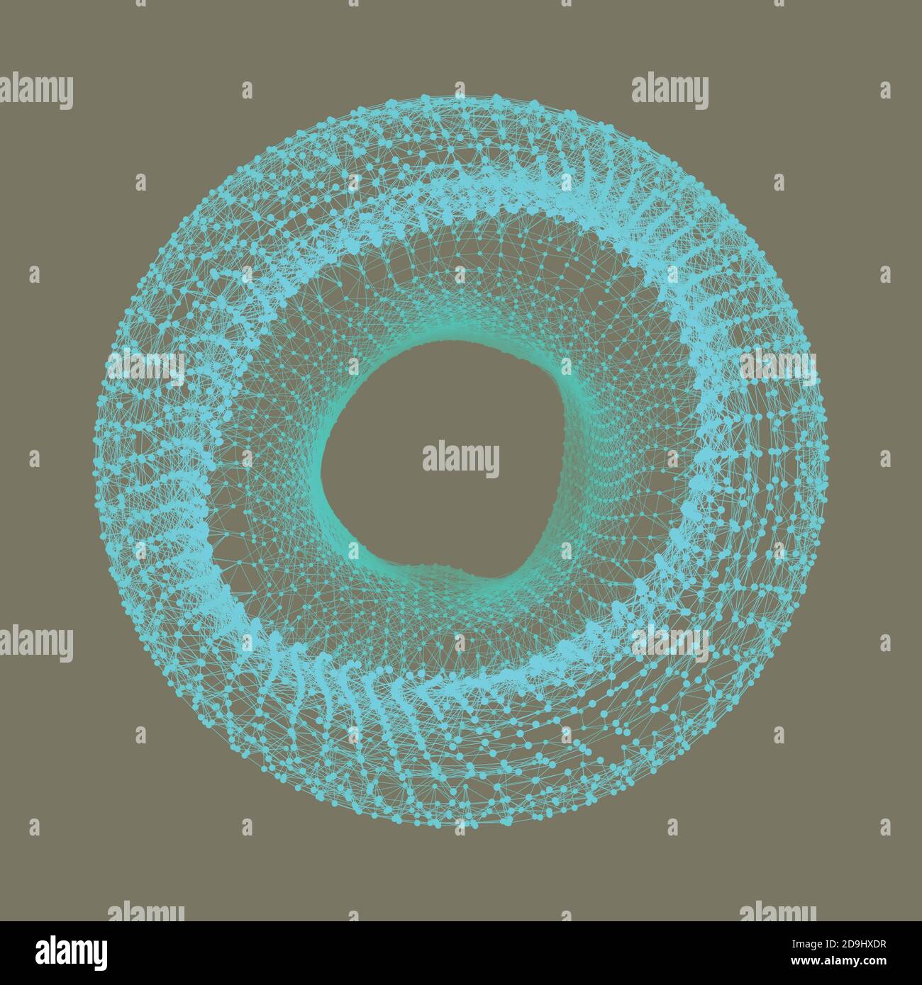 Wireframe Object With Lines And Dots Abstract 3d Connection Structure Geometric Shape For