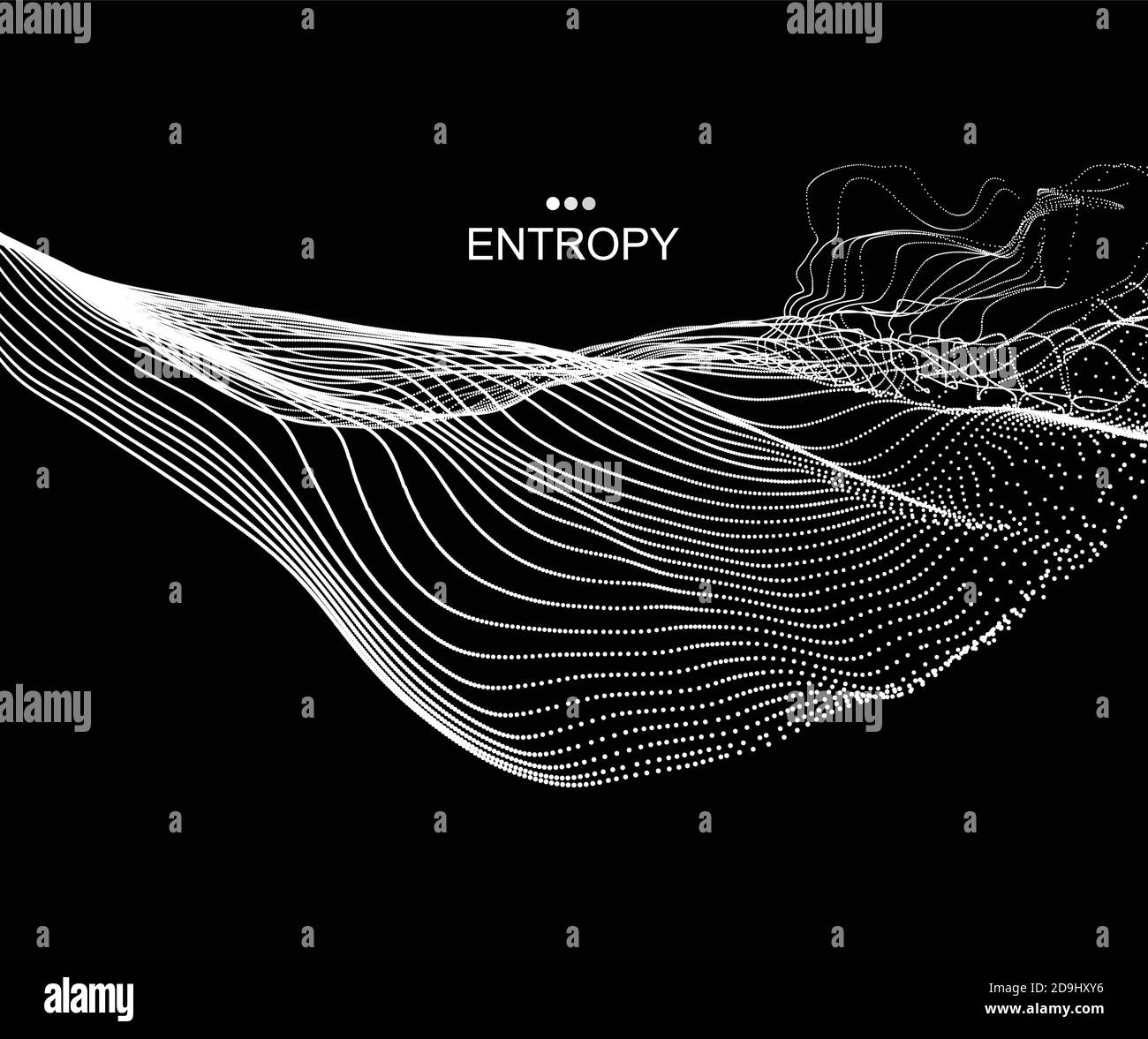 Wave Background. Abstract Vector Illustration. 3D Technology Style. Network Design with Particle ...