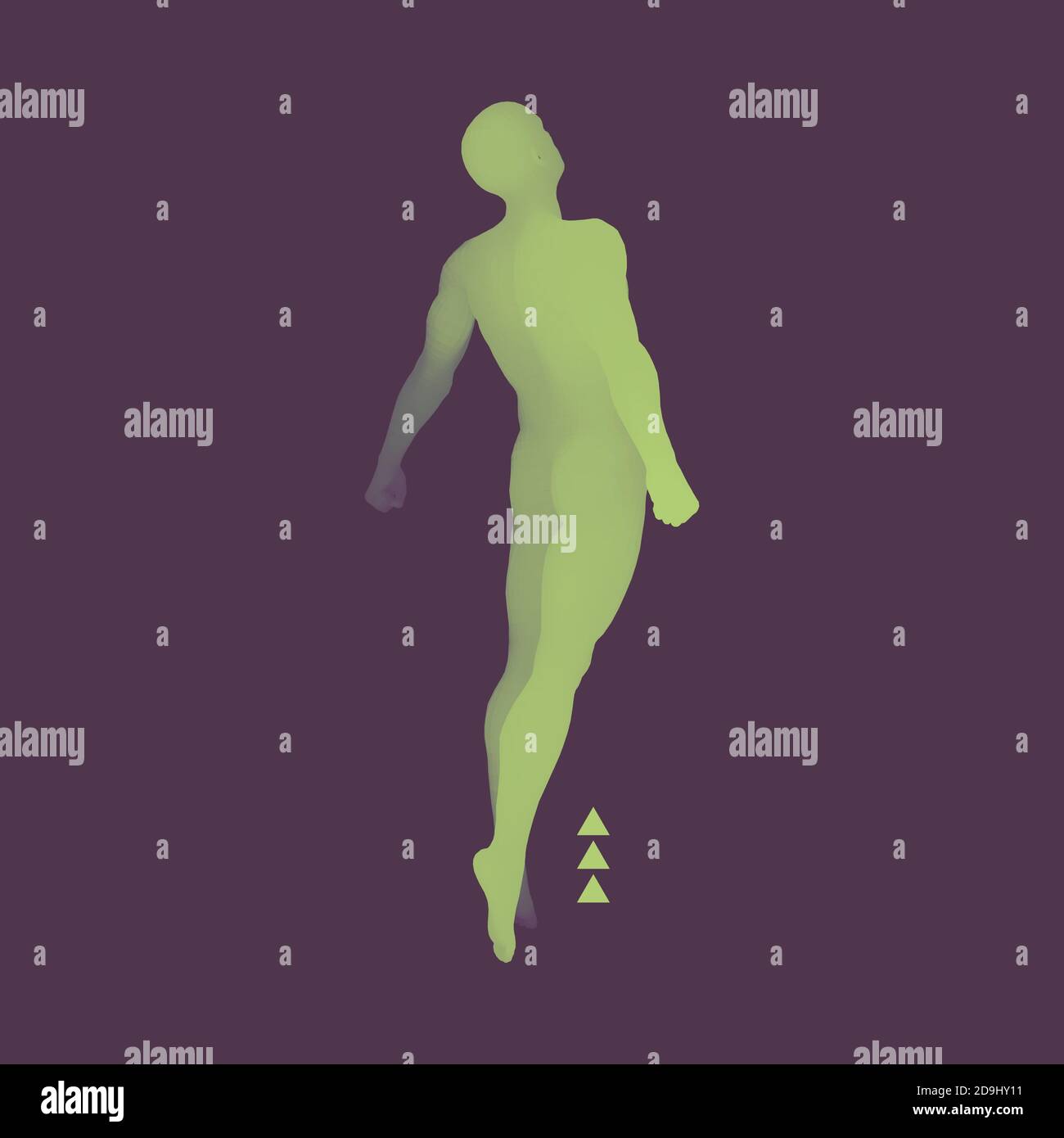 Jumping Man. 3D Model of Man. Human Body. Sport Symbol. Design Element ...