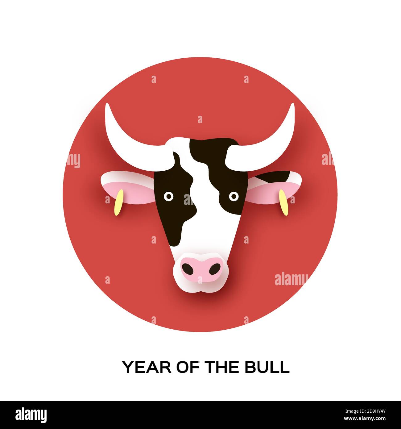 Red paper cut ox Stock Vector Images - Alamy