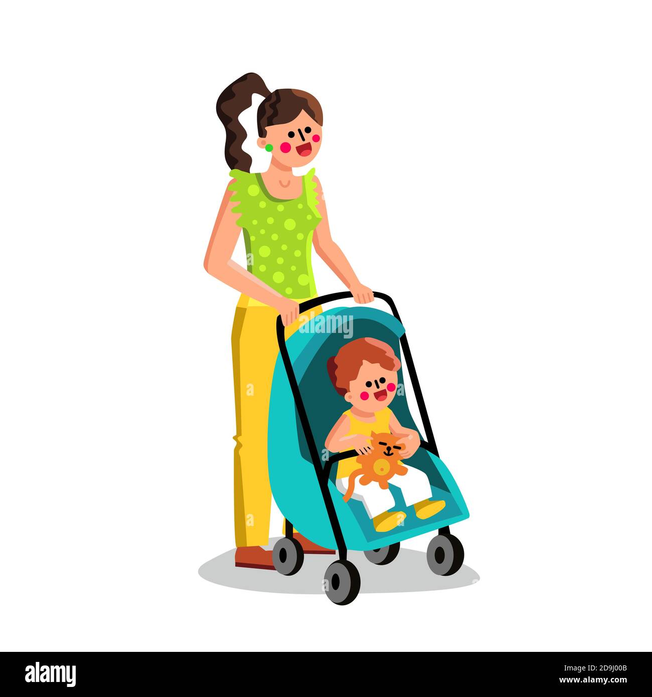 Smiling mother carrying baby girl Stock Vector Images - Alamy