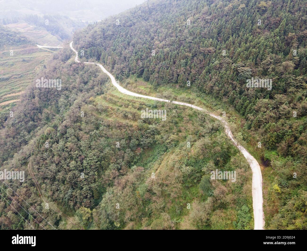 An aerial view of mountain roads, which are great complement of ...