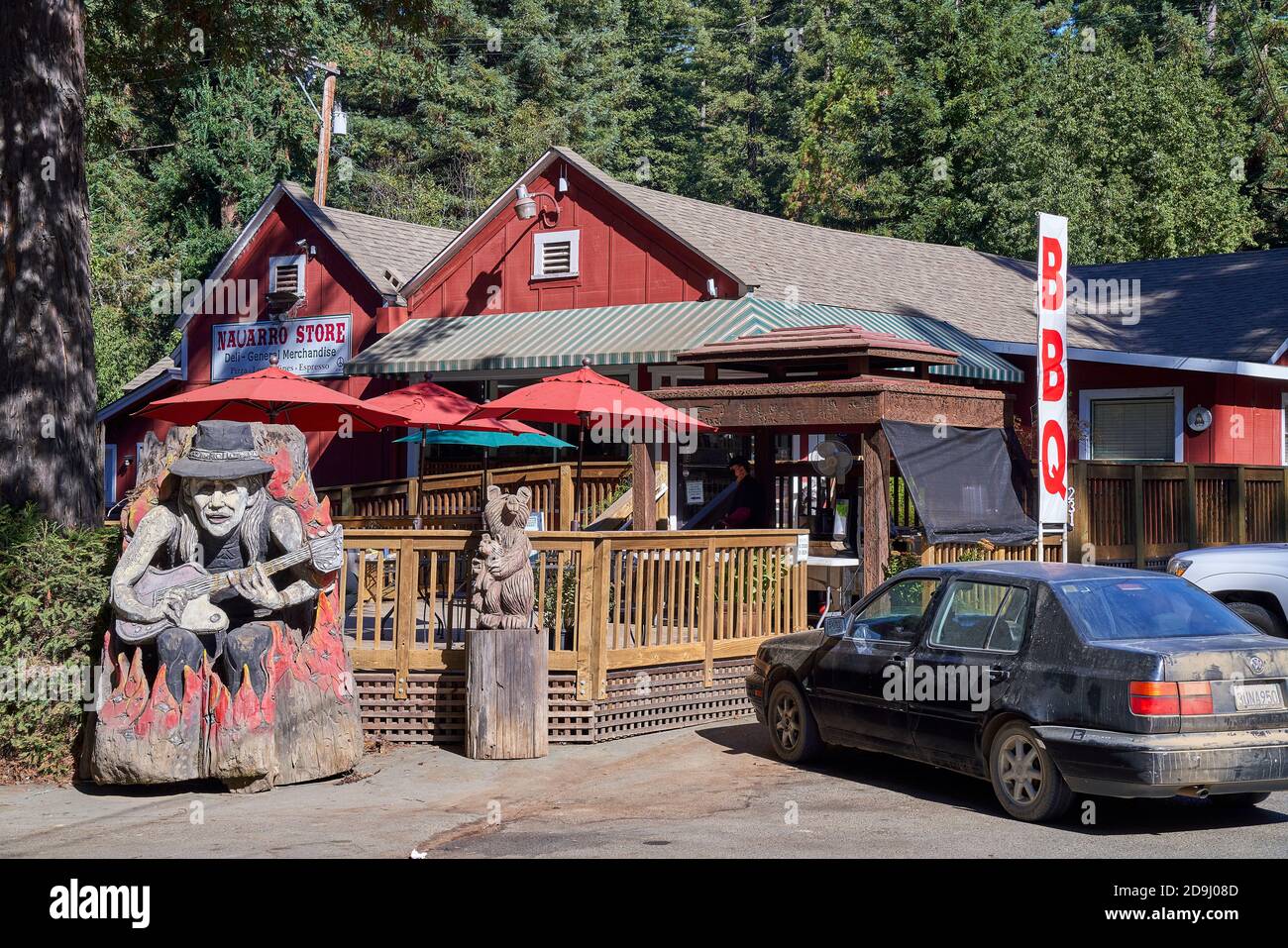 General food and deli store at Navarro, California. Carved wood ...