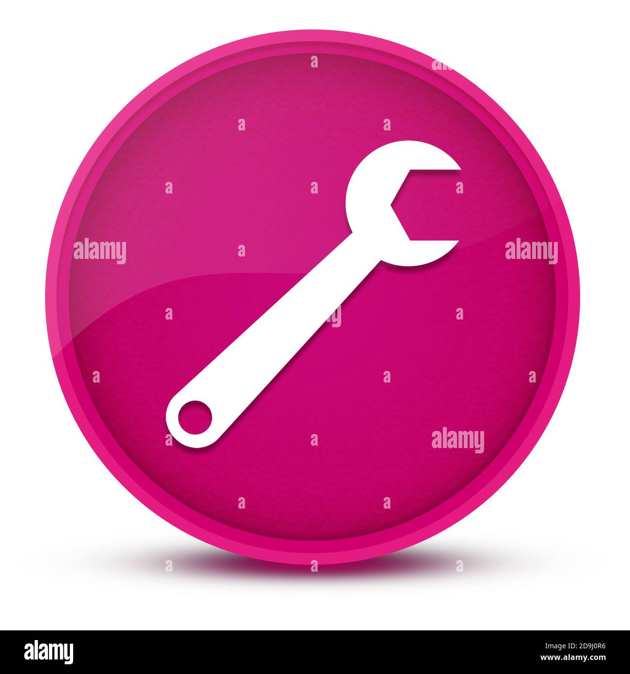 Spanner luxurious glossy pink round button abstract illustration Stock ...