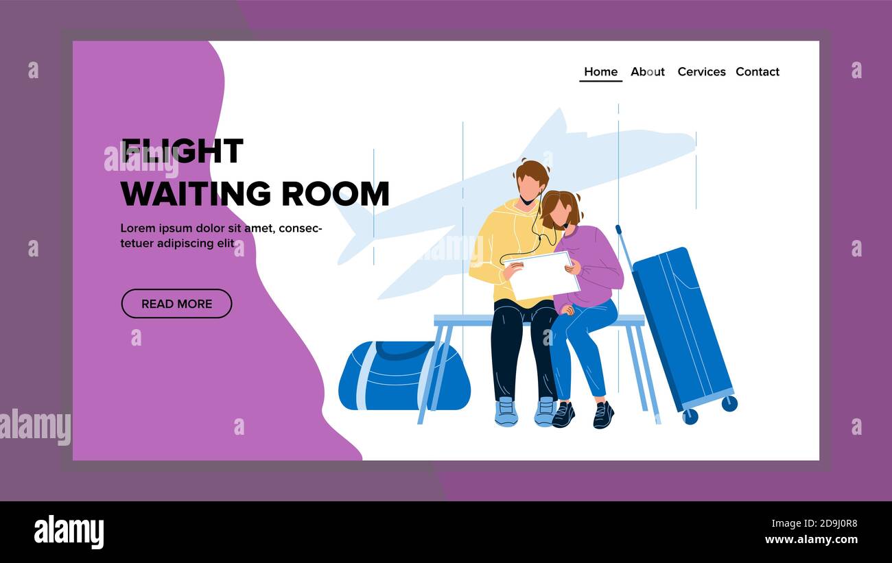 Flight Waiting Room Visiting Travellers Vector Illustration Stock ... Flight Waiting Room Visiting Travellers Vector Illustration Stock ...
