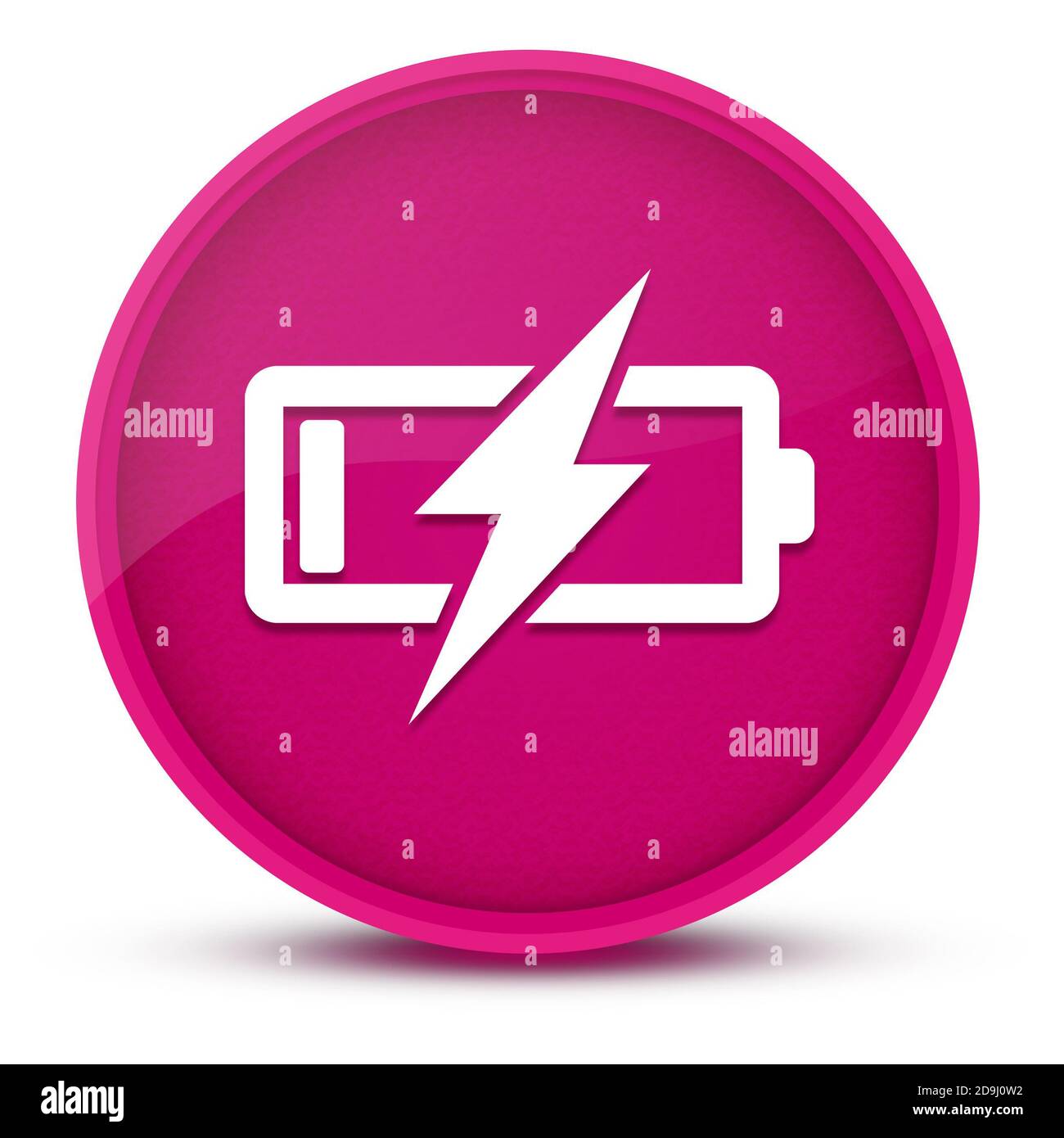 Battery Charging luxurious glossy pink round button abstract ...
