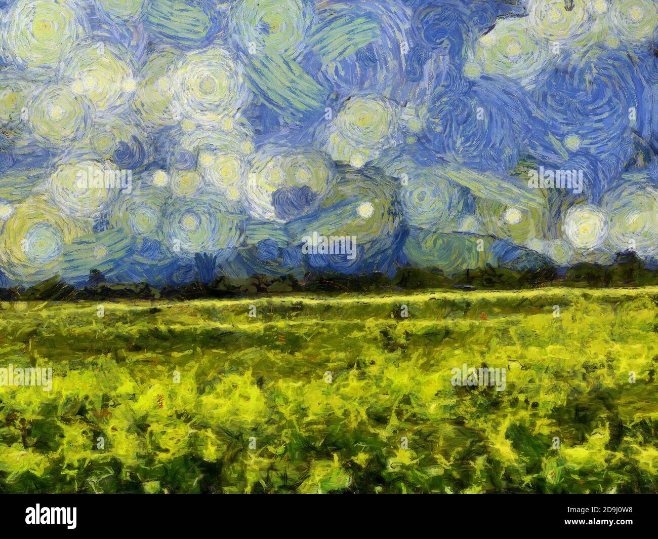 Sky clouds Illustrations creates an impressionist style of painting ...