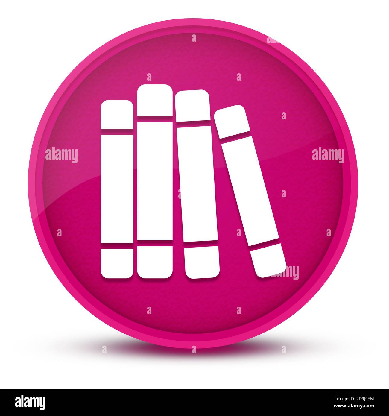 Book library luxurious glossy pink round button abstract illustration ...