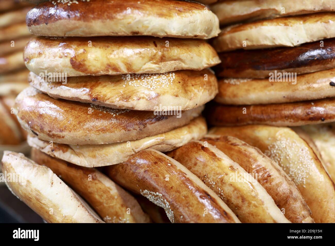 Asian bread cakes in the market, Russia Stock Photo - Alamy